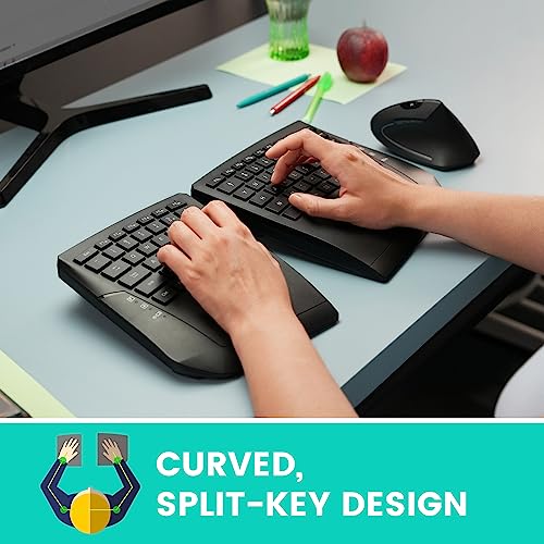 perixx PERIBOARD-624B UK Wireless Ergonomic Split Keyboard – Up to 2 Ft ...