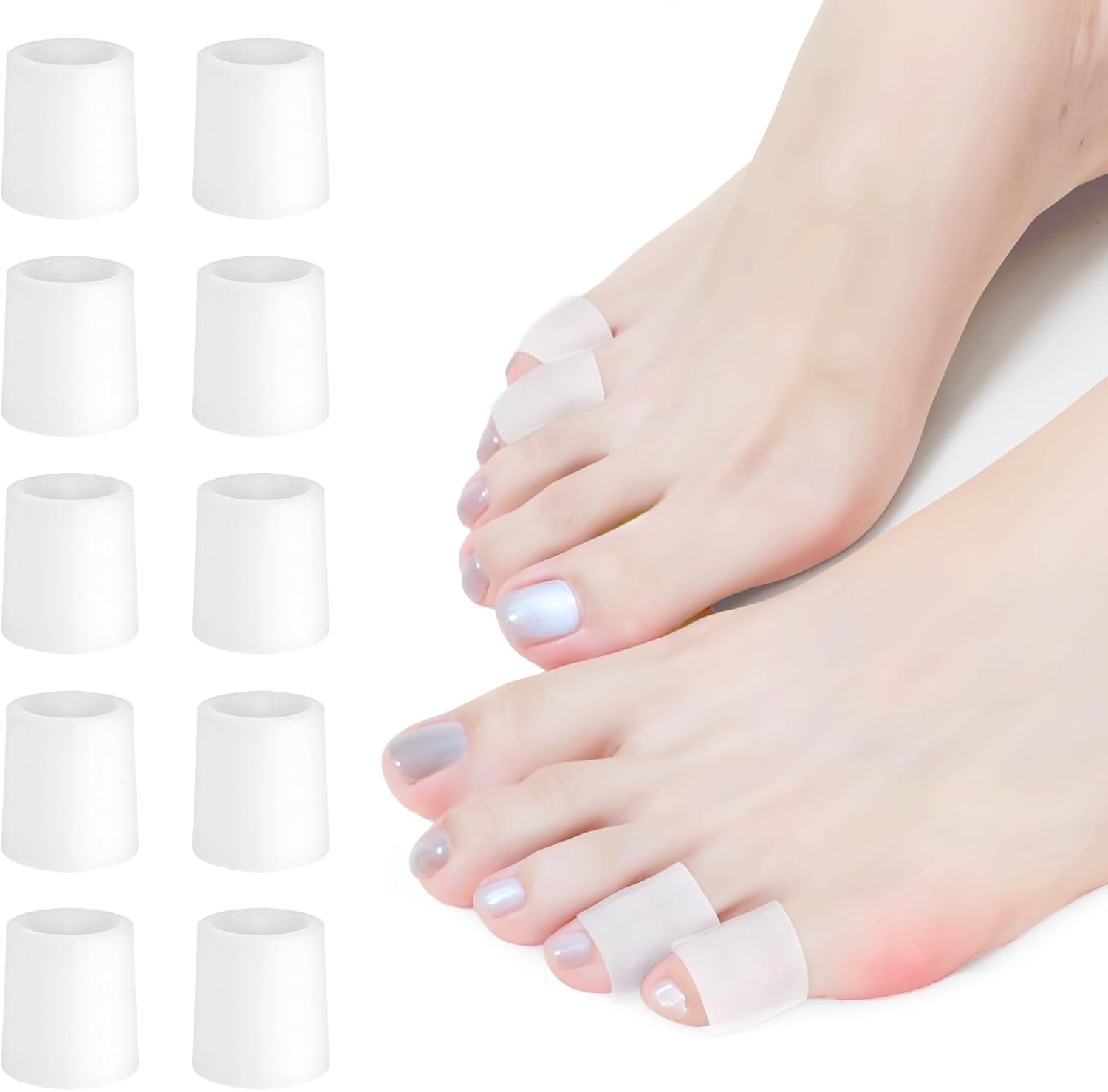 Amazon.com: 10 Pcs Silicone Toe Protectors Pinky Toe Sleeves Protectors ...