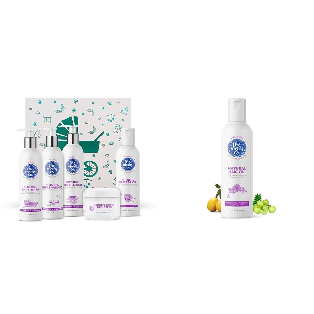 The Moms Co Baby Complete Care with Ribbon Gift Box Includes Natural ...