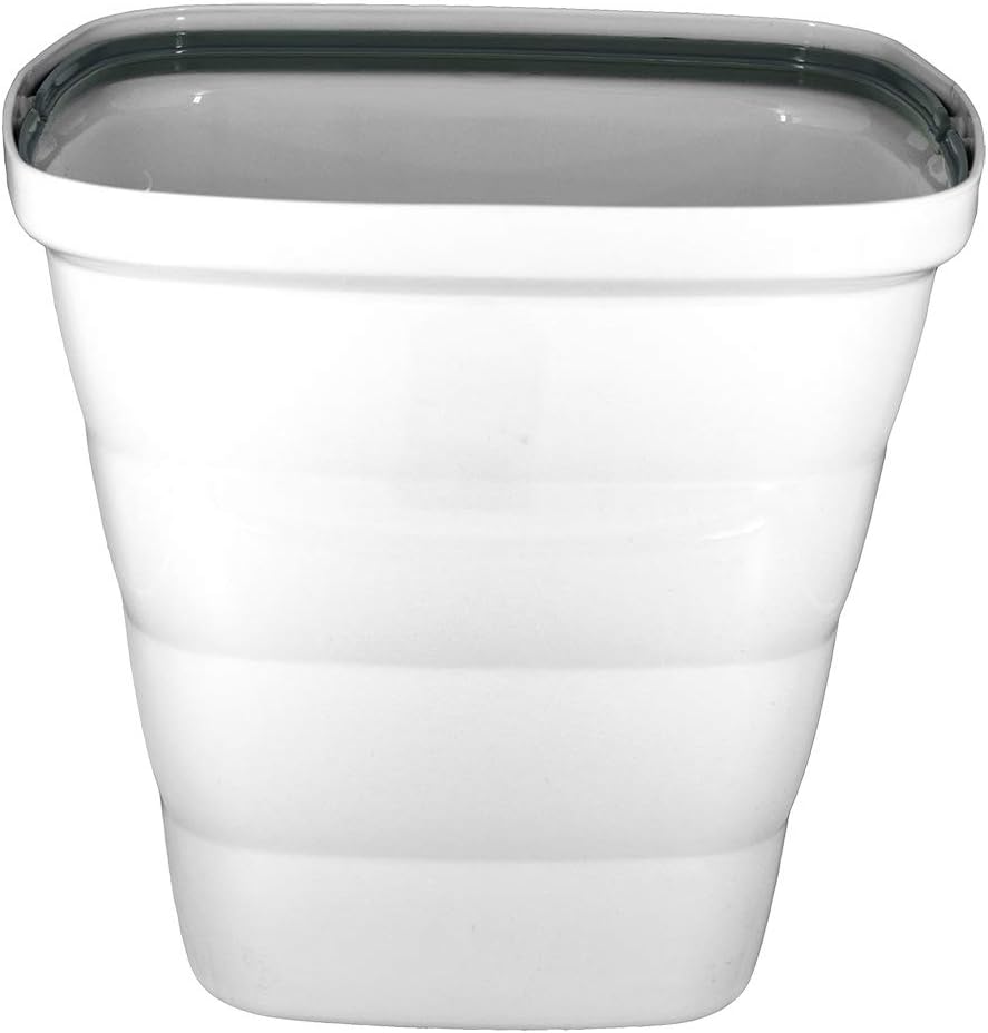 Glad Metro Plastic Waste Bin – 14L, Rectangle with Bag Ring, White ...