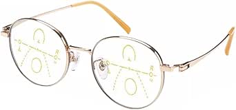 Amazon.com: Ultra-light Titanium Frame Round Reading Glasses, Women/Men ...