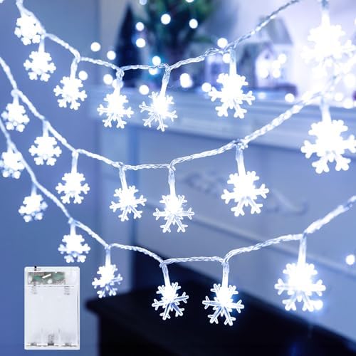 Amazon.com: Christmas Lights, 20 Ft 40 LED Snowflake String Lights ...