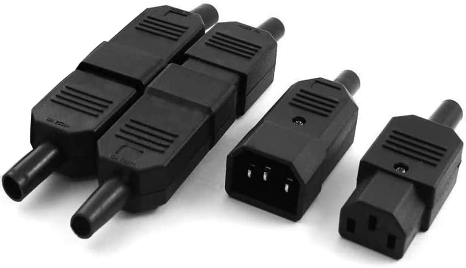 Amazon.com: IEC320 C14 Male + C13 Female Inline Adapter Plug Power ...