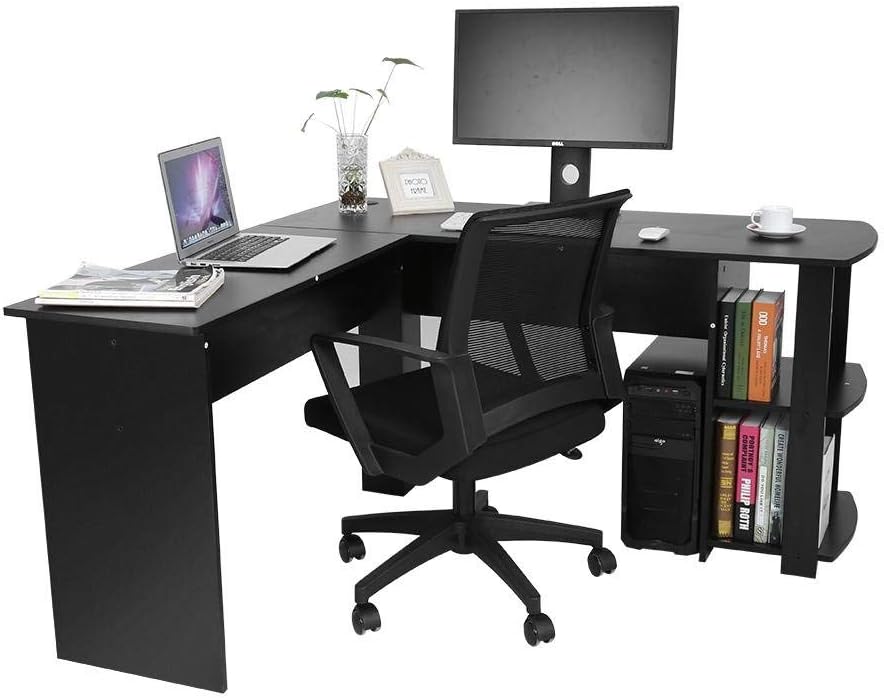 Computerschreibtisch für zu Hause, Ecke aus Holz, Arbeitsstation ...