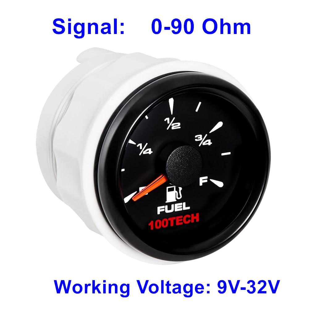 Snapklik.com : 100TECH Fuel Gauge 0-90ohm Marine Fuel Level Gauge 52mm ...