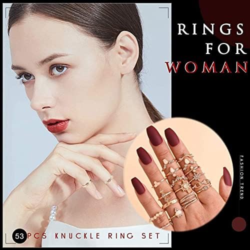Dochais 53 Stück Vintage Knuckle Rings Set, stapelbar Finger Ringe Midi ...