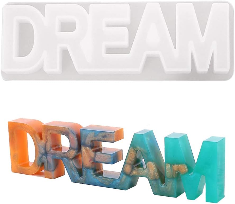 Amazon.com: Dream Letter Resin Mold, Word Silicone Epoxy Resin Casting ...