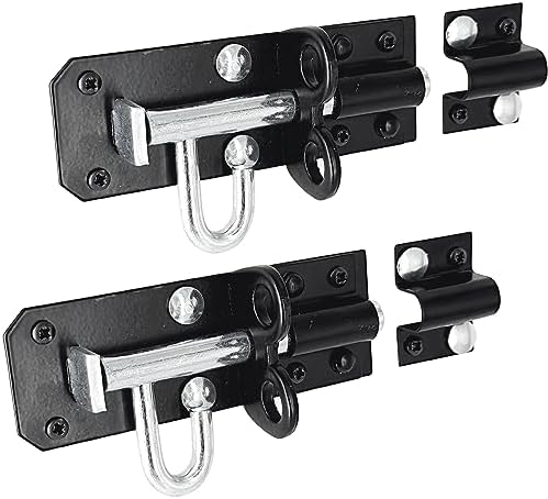 IRONTITE® 2 Pack Black Brenton Bolt Gate Bolt 100mm (4"), Ideal Door ...
