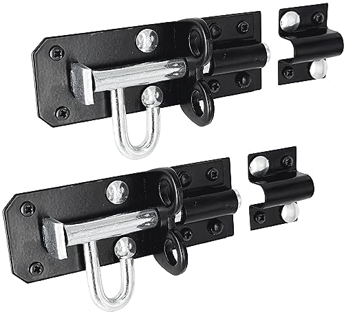 IRONTITE 2 Pack Black Brenton Bolt Gate Bolt 100mm (4″), Ideal Door ...