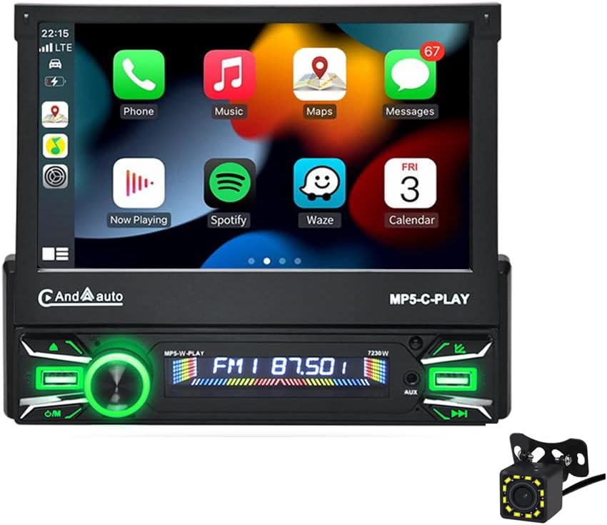 Amazon.com: Wireless CarPlayer Android Auto Car Stereo 7 Inch Automatic ...