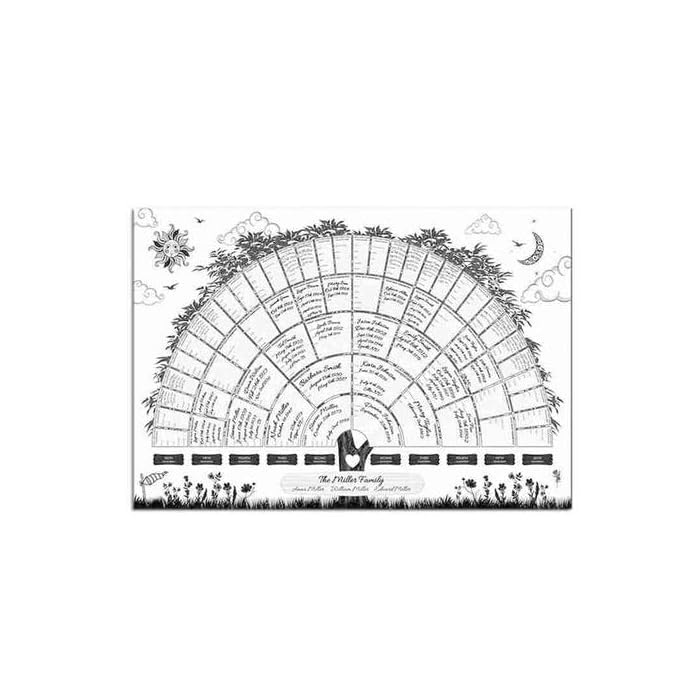 Buy A/A Family Tree Chart To Fill In - 6 Generation Genealogy Poster ...