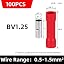 Amazon.co.jp: 10/100Pcs BV1.25 BV2 BV5.5 Full Insulated Straight Wire ...