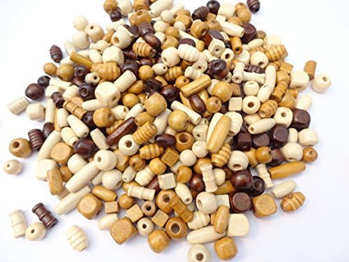 Creamore Crafts 100 Or 200 - Wooden Mixed Size & Shape Wood Beads Craft ...