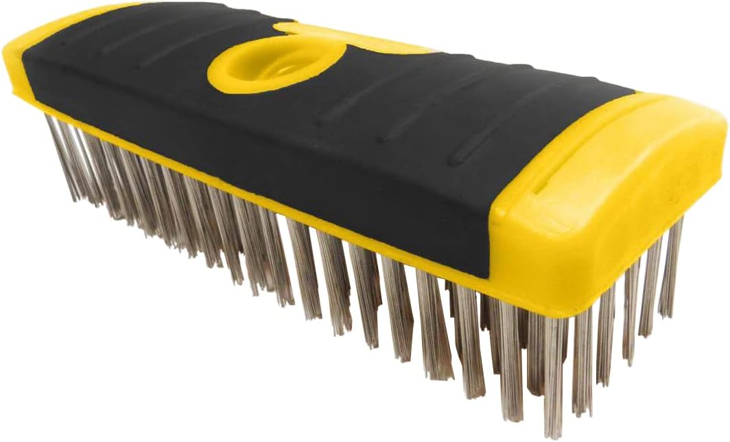 ALLWAY SB619/SS Soft-Grip Stainless Steel Wire Scrub Brush Block ...