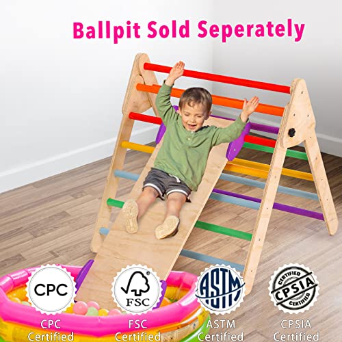 BommJokker Pikler Triangle Indoor Climbing Frame for Toddlers 3 in 1 ...