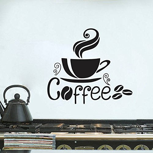 Buy Sticker Yard Kitchen Coffee Cup Wall Sticker & Decal (Color - Black ...