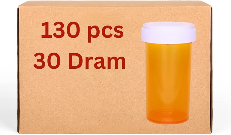 Amazon.com: 30 Dram Plastic Pill Bottles with Child-Resistant Cap (pack ...