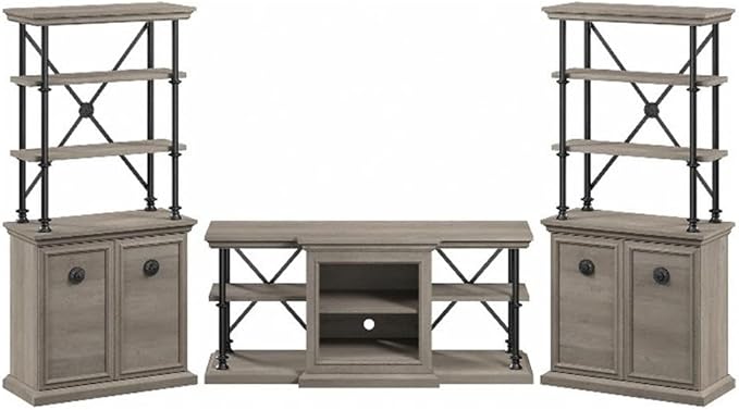 Amazon.com: Bush Furniture Coliseum Living Room Set with 60W TV Stand ...