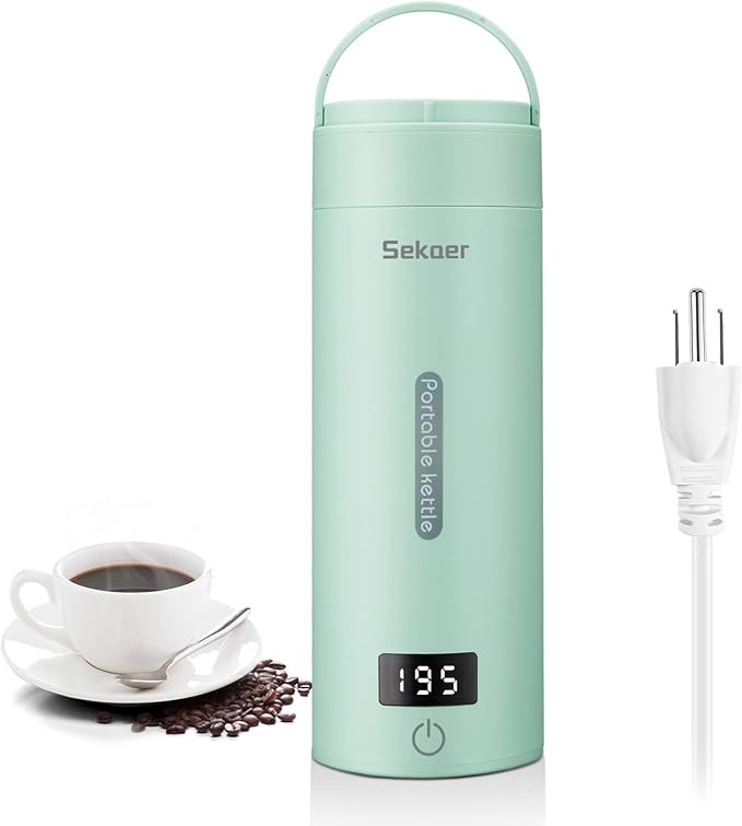 Amazon.com: Sekaer Travel Electric Tea Kettle Portable Small Mini ...