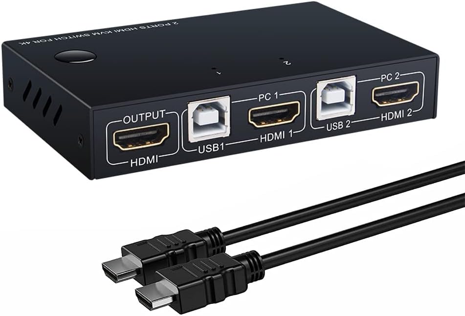 UGREEN HDMI KVM Switch 2 Port 4K@60Hz 2 in 1 out HDMI Switcher One ...
