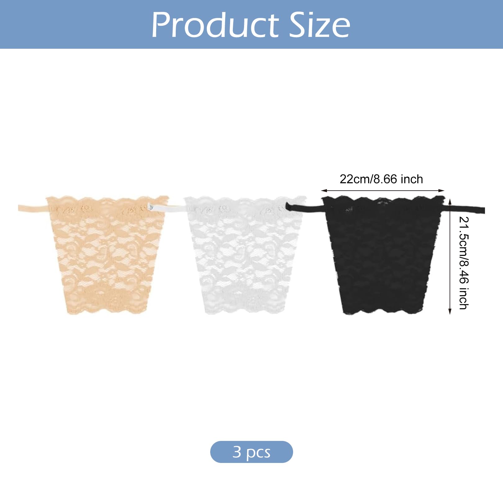 Lace Bra 3Pcs Modesty Panels For Low Cut Tops,Cleavage Cover Up For ...