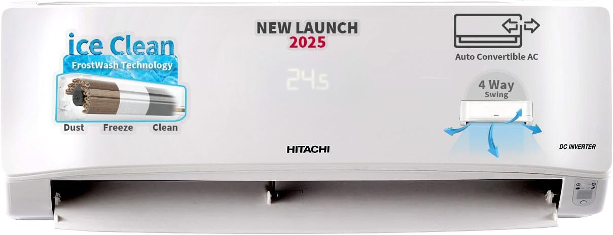 Hitachi 1 Ton Class 5 Star Xpandable+ Inverter Split AC (100% Copper, 4 ...