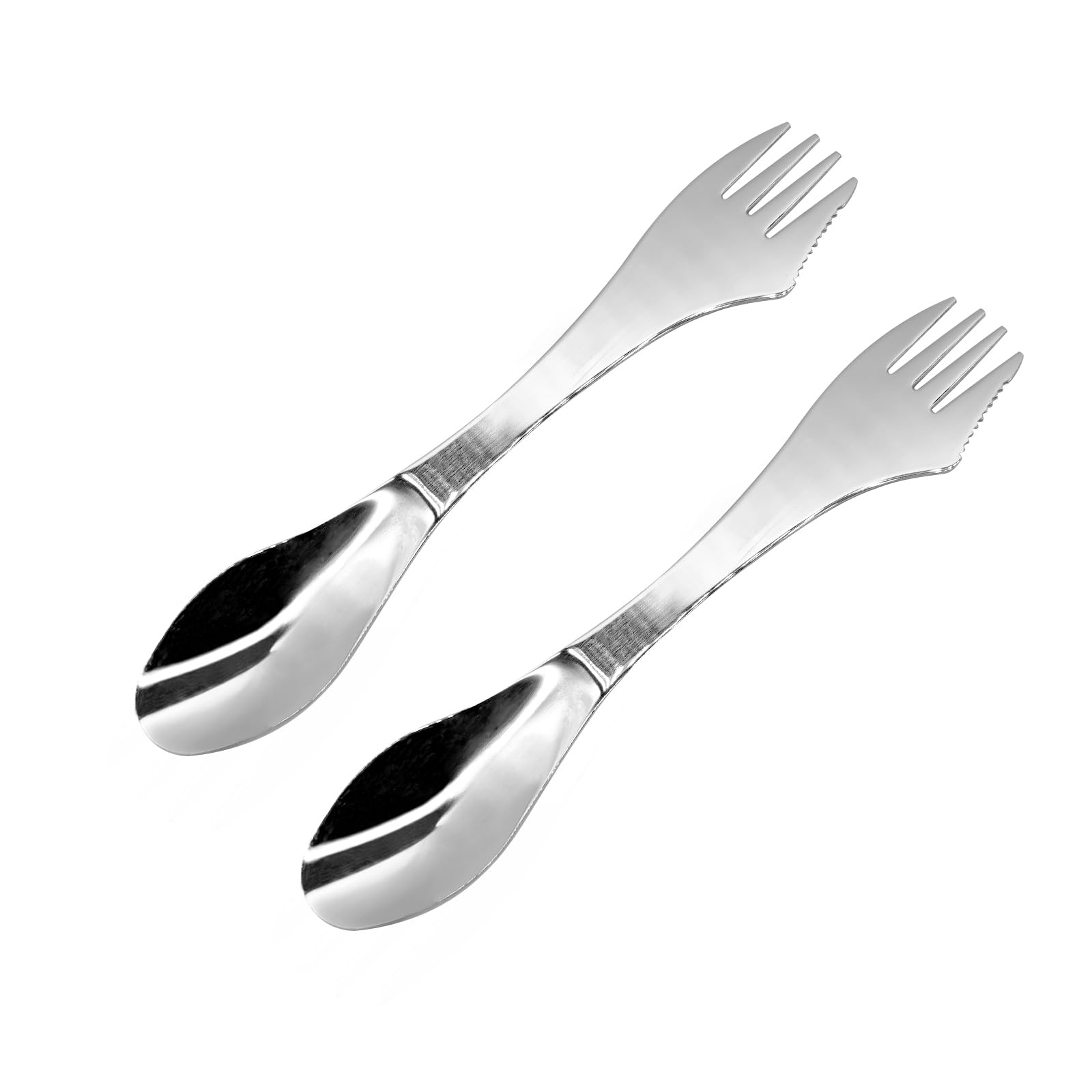 Amazon.com: Medsuo 2pcs Stainless Steel 3 in 1 Spork Camping Cutlery ...