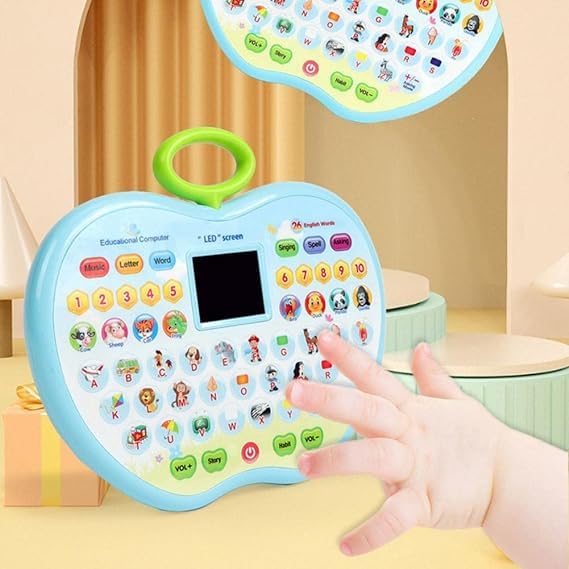 PARTEET Educational Mini Computer Toy for Kids- Apple Shape LED Display ...