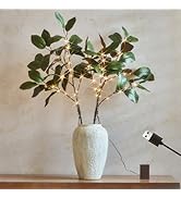 Amazon.com: Fudios Magnolia Lighted Garland with Timer 6FT 80 LED Fairy ...