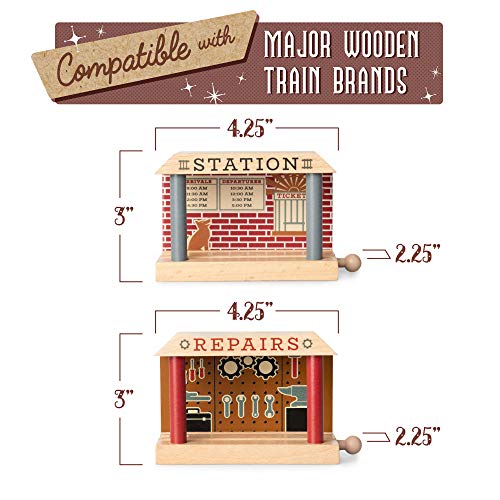 Wooden Train Track Mechanic & Station Service Building - Conductor Carl ...