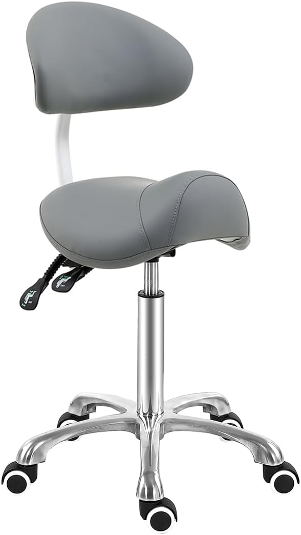 Amazon.com: Antlu Saddle Stool Chair with Back Support - Ergonomic ...