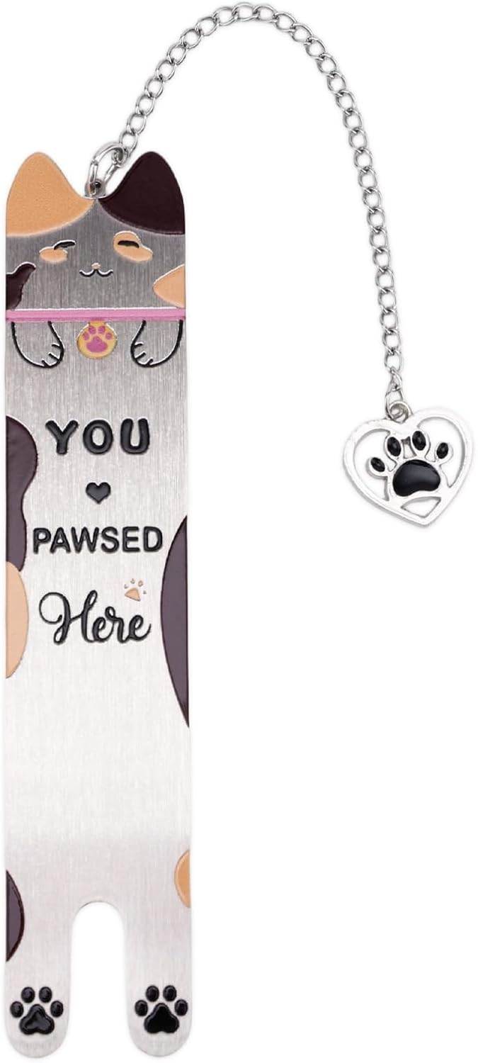 Amazon.com : Cat Bookmark, Zinc Alloy Funny Animal Shaped Bookmark with ...