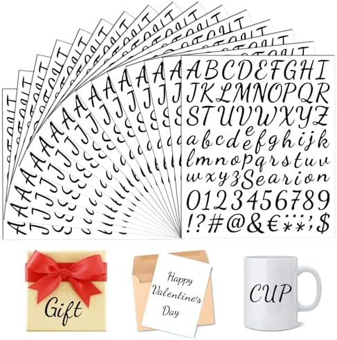 15 Sheets 1260 Pieces Letters Numbers Stickers, 1 Inch Self Adhesive ...