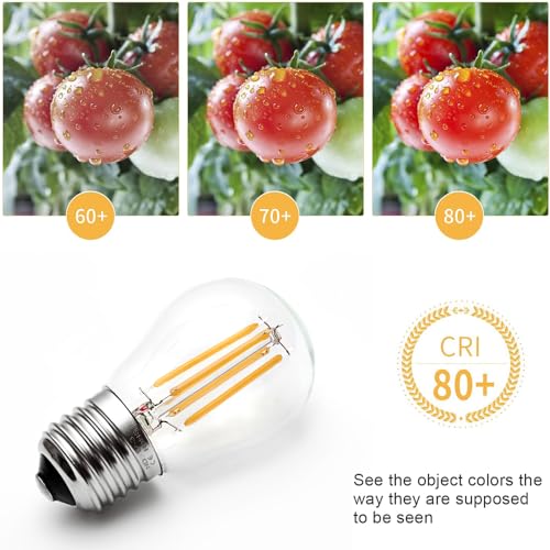 WULUN LED Filament Golf Ball Light Edison Screw E27, 40w Equivalent G45 ...