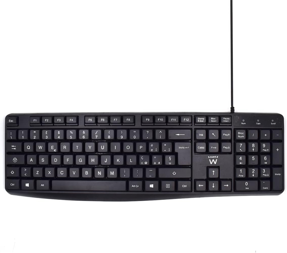 Logitech K120 Tastiera con Cavo per Windows, USB Plug-and-Play ...
