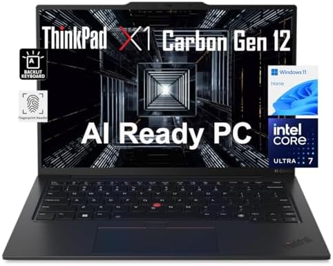 Amazon.com: Lenovo Gen 12 ThinkPad X1 Carbon Laptop (14" FHD+ ...