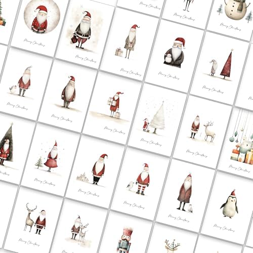 Amazon.com : 30 Christmas Postcards with Cute Animals and Sayings on ...
