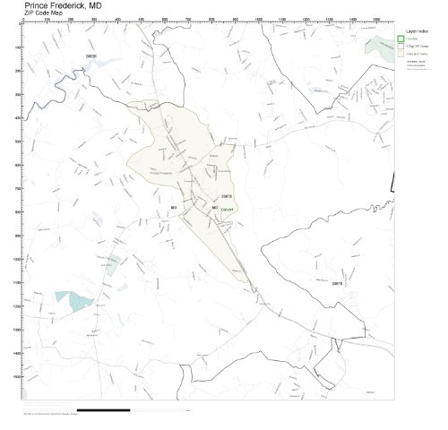 ZIP Code Wall Map of Prince Frederick, MD ZIP Code Map Not Laminated ...