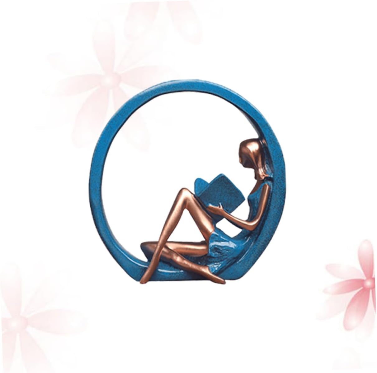 Amazon.com: BRABUD Resin Yoga Girl Reading Book Statue Sitting in ...