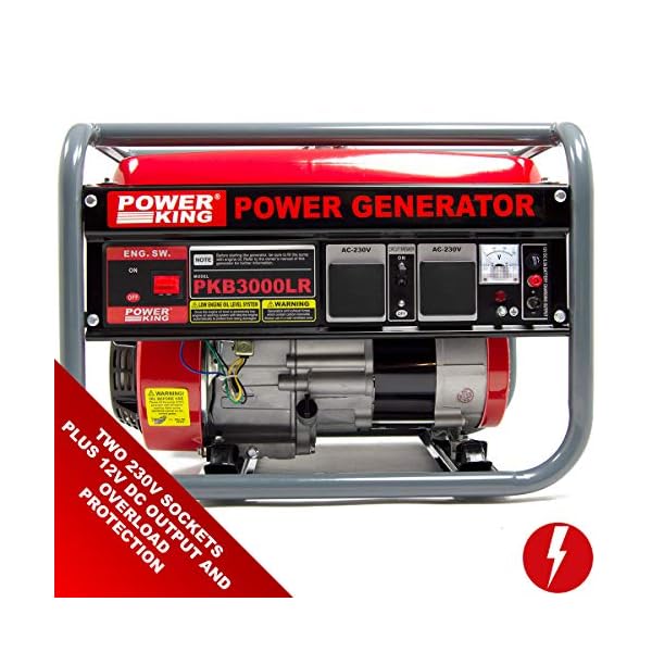 PowerKing 2200w Petrol Generator PKB3000LR 2.75KVA 6.5HP 4 Stroke with ...
