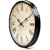 Lawei 11 Inch Wall Clock - Retro Non-Ticking Quartz With Roman Numerals ...