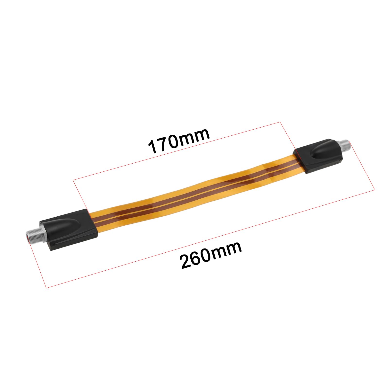 VGOL 2Pcs Flat Coaxial Cable 26cm Jumper Coaxial Cable Weatherproof F ...