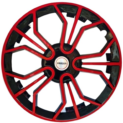 PRIGAN Black Red Wheel Cover Universal for All 14 Inch Cars (Set of 4 ...