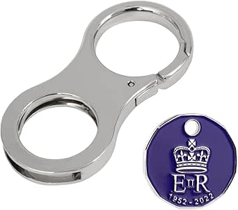 Coin Clip Key Ring Trolley Token Metal Holder Keyring For New and Old £ ...