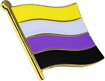 Gay & Lesbian Pride Rainbow LGBT LGBTQ Flag Lapel Pins (Non-Binary), NA ...