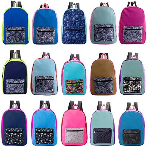 Amazon.com | 24-Pack 17" School Backpacks for Kids - Backpacks in Bulk ...
