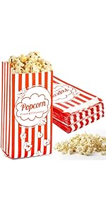 Amazon.com: MAQIHAN 100 Popcorn Bags Individual Servings - Plastic ...