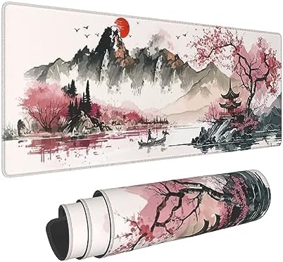 Amazon.com: Japanese Cherry Blossom Gaming Mouse Pad 31.5 X 11.8 Inch ...