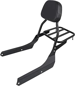 Amazon.com: Worldmotop Motorcycle Sissy Bar Backrest Rear Passenger ...