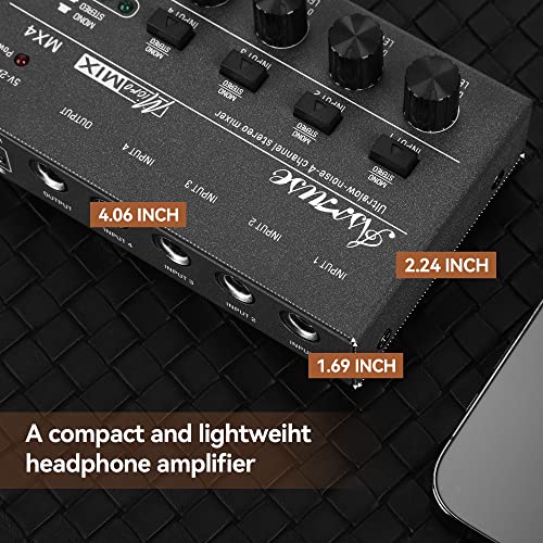 Snapklik.com : 4 Channel Audio Mixer, Low-Noise Mini Stereo Line Mixer ...